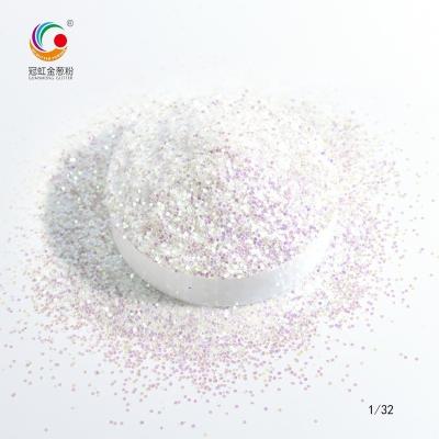 China Solvent Resistant PET Glitter Powder 50 Microns - Gold Red Iridescent in Hexagon 3.0mm and Multiple Shapes for Crafts for sale