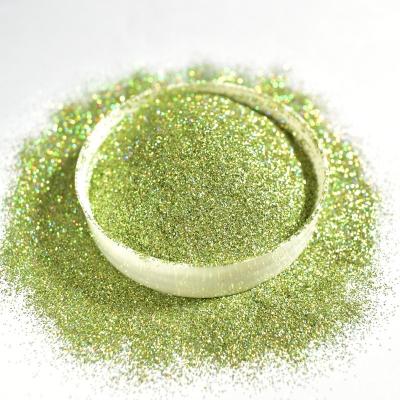 China GH1930A Green Laser Iridescent Glitter Powder 2-15 Microns PET Solvent Resistant for Printing Ink for sale