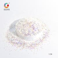 China Solvent Resistant Iridescent PET Glitter Powder 50 Microns Thick 1/4