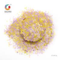 China Heart Shaped Solvent Resistance PET Glitter Powder 50 Microns Thickness for Nail Art and Cosmetics for sale