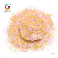 China Heart Shaped Solvent Resistance PET Glitter Powder 50 Microns Thickness for Nail Art and Cosmetics for sale