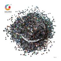 China Holographic Chunky Star Shaped Black Laser Glitter Powder - 25-50 Microns PET Material for Crafts & Decor for sale