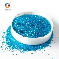 China Blue Laser Holographic Glitter Powder PET Material 25-50 Microns Thickness Hexagonal 0.1-3.0mm Sizes for sale