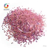 China Meteor Series Dark Purple Clover Glitter Powder 3mm 50 Microns PET Holographic for Nail Art and Cosmetics for sale