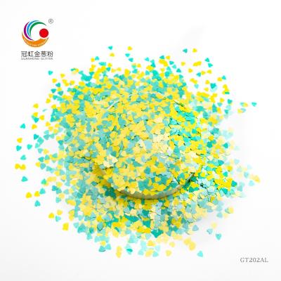 China Cosmetic Loose Fine PET Confetti Chunky Glitter Color Mixed Pigment Heart Shaped for sale