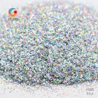 China OEM Extra Fine Laser Hexagonal Holographic Glitter Powder Silver PET 0.2mm-3.0mm Size Range 12-50 Microns for sale