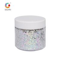 China Silver White Holographic PET Glitter Powder 12-50 Microns Thickness for Ink Printing and Crafts for sale