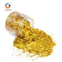 China Gold Laser Holographic Glitter Powder PET Material 0.075mm-3.0mm Size Range for Cosmetics and Decorations for sale