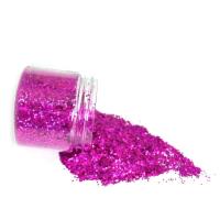 China PET Holographic Glitter Powder Plum Laser Color 25-50 Microns Thickness Quadrangular Shape for Crafts and Industrial Applications for sale