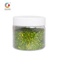 China PET Laser Glitter Powder 25-50 Microns Thickness in Olive Green - Hexagonal 0.075mm to 3.0mm Sizes for Crafts & Cosmetics for sale