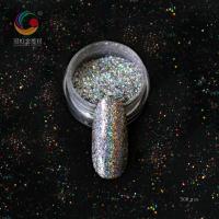 China ODM Laser Silver Holo Glitter Powder 10-1000 μm PET Material for Cosmetic and Industrial Applications for sale
