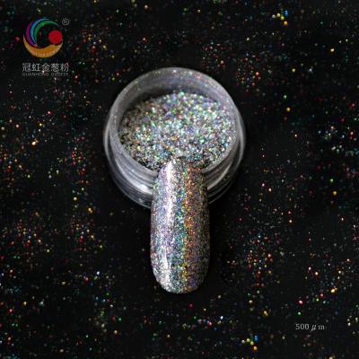 China ODM Laser Silver Holo Glitter Powder 10-1000 μm PET Material for Cosmetic and Industrial Applications for sale