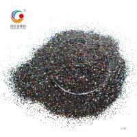 China Fine Loose Bulk Holographic Black PET Glitter Powder 12-50 Microns Thickness for Eyeshadow Wallpaper Decoration for sale