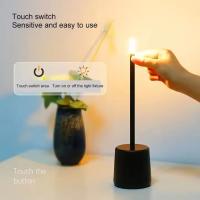 China 2700k Warm Light Metal LED Table Lamp 0.64W Charging Touch Dimmer Bedside Lamp for sale