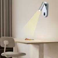 China 3W Cree LED Wall Light 3000K With Adjustable Angle Aluminum Silver Switch for sale