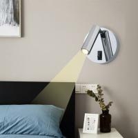 China 3W Cree LED Wall Light 3000K With Adjustable Angle Aluminum Silver Switch for sale