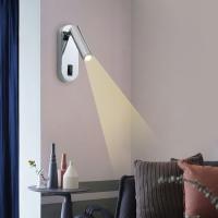 China 3W Cree LED Wall Light 3000K With Adjustable Angle Aluminum Silver Switch for sale