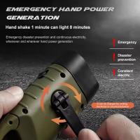 China Hand Cranked Solar LED Flashlight Rechargeable Emergency Mountaineering Buckle for sale