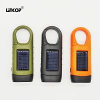 China USB 4W LED Solar Light Portable Hand Cranked Flashlight Emergency Power Bank for sale