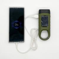 China USB 4W LED Solar Light Portable Hand Cranked Flashlight Emergency Power Bank for sale