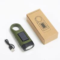 China USB 4W LED Solar Light Portable Hand Cranked Flashlight Emergency Power Bank for sale