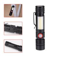China Outdoor LED Portable Flashlight IP65 Usb Charging Tail Magnet White Laser Flashlight for sale