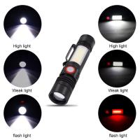 China Outdoor LED Portable Flashlight IP65 Usb Charging Tail Magnet White Laser Flashlight for sale