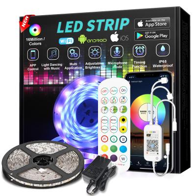 China DC12V 14.4W/M RGB LED Strip Light 5m length 24 Keys Remote Controller for sale