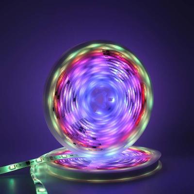 China Wifi RGBIC SMD5050 Dimmable Led Strip Lights Ws2812 2811 80lm/W Rgb Led Strip for sale