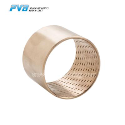 China PVB090 Thin Wall Wrapped Bronze Bearing with Oil Pockets - CuSn8 Material, 120N/mm² Load Capacity for sale