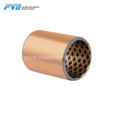 China PVB030G Steel Back CuSn10Pb10 Bronze Alloy Graphite Filled Bimetal Bushing - 90N/mm² Load Capacity, 60-80HB Hardness for sale