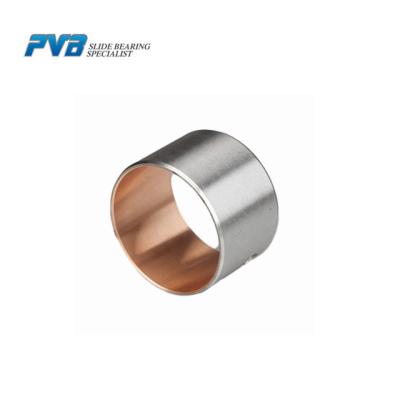 China Steel Based Bronze Graphite Deva Bimetal Bushing Bearing PTF-1 - Temperature Range -200°C to +800°C, RoHS Compliant for sale