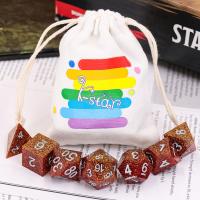 China Gemstone Translucent Resin Polyhedral Dice Manual Grinding Durable for sale