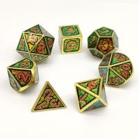 China Antiwear Waterproof Metal Polyhedral Dice Nontoxic Neat Sharp Edges for sale