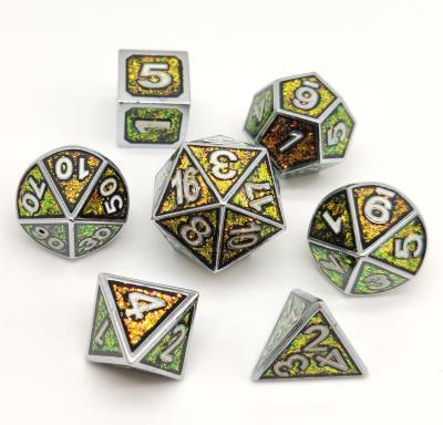 China Handmade RPG Dice Set Neat Sharp Edges​​ Gold Plated Surface for sale