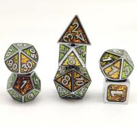 China Gold Plated Metal Polyhedral Dice Multipurpose Sturdy Handmade for sale