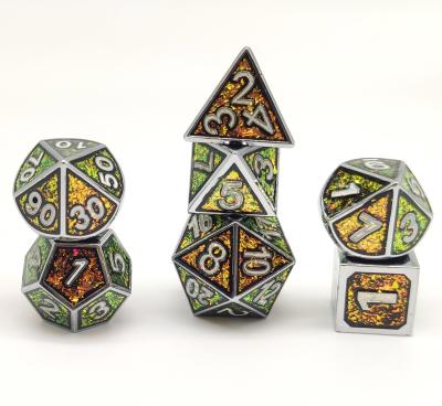 China Gold Plated Metal Polyhedral Dice Multipurpose Sturdy Handmade for sale