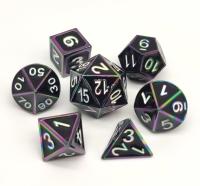 China Hand Polished Black RPG Dice Set Durable For Shadowrun And Pathfinder for sale