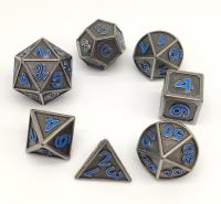 China Metal KTV Gaming Dice Set , Hand Pouring Polyhedral 7 Die Set for sale