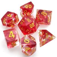 China OEM Sharp Edge Resin RPG Dice 7 Pcs Hand Poured For Pathfinder for sale