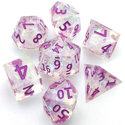 China GST Translucent Resin RPG Dice Set Twelve Sided Neat Sharp Edges​ for sale