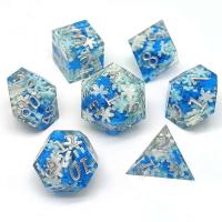 China Sturdy Practical Clear Resin Dice , Wear Resistant Sharp Edge RPG Dice for sale