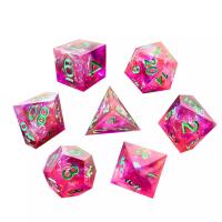 China Handmade Sharp Edge Resin RPG Dice Portable Sturdy Polyhedron for sale