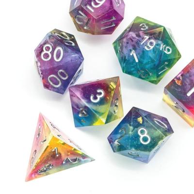 China Antiwear Lightweight Galaxy Dice Set , Multipurpose Large Resin Dice for sale