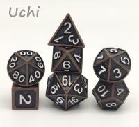 China Manual Grinding Metal RPG Dice Odorless Nontoxic Black Color for sale
