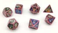 China Nontoxic Luxury Metal RPG Dice 7 Piece Set Hand Pouring Durable for sale
