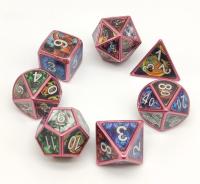 China Nontoxic Luxury Metal RPG Dice 7 Piece Set Hand Pouring Durable for sale
