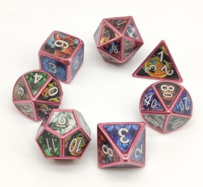 China Nontoxic Luxury Metal RPG Dice 7 Piece Set Hand Pouring Durable for sale