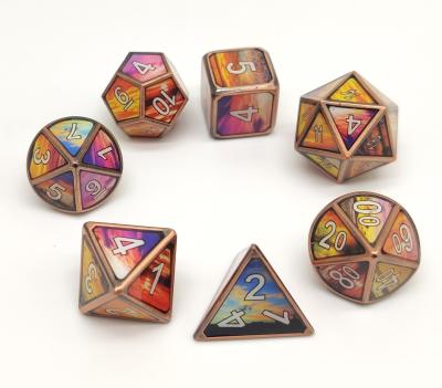 China Antiwear Nontoxic Metal Dice RPG Exquisite Carving For Collection for sale
