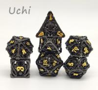 China Portable Sharp Metal RPG Dice Hand Polished For Dungeon And Dragon for sale